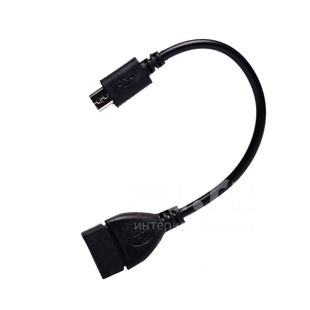 Адаптер переходник Micro Usb папа Usb мама Чёрный — купить в