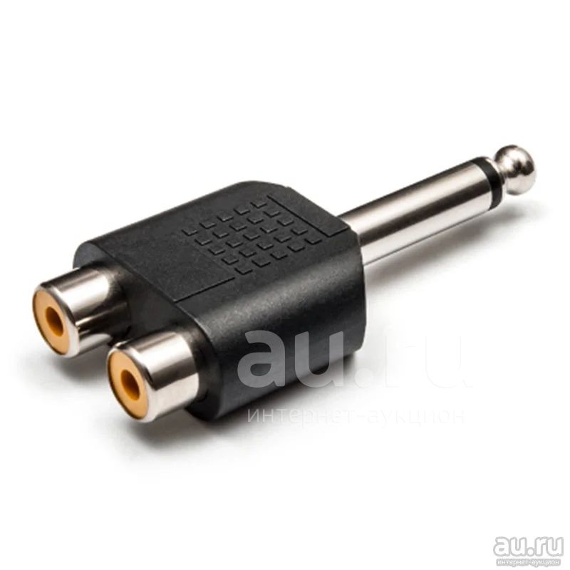 Переходник с Jack 6.35 mm папа на 2 RCA мама, моно — купить в ...