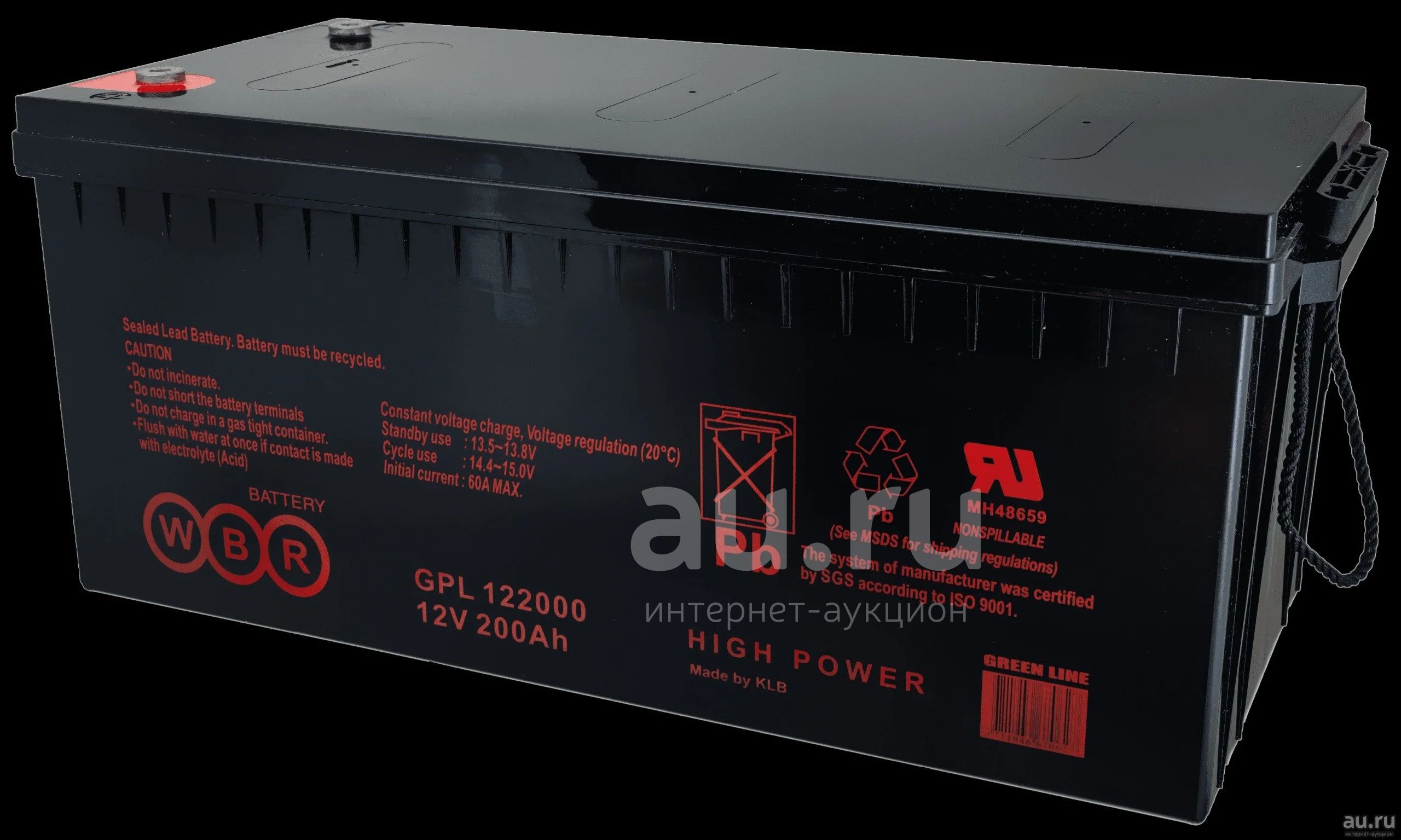 Аккумулятор тяговый WBR GPL 122000 200Ач 12В AGM для ИБП насоса и котла ...