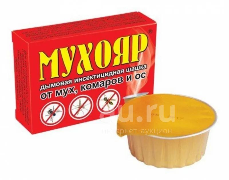 Дымовая инсектицидная шашка Мухояр от мух, комаров и ос, 50г — купить в ...