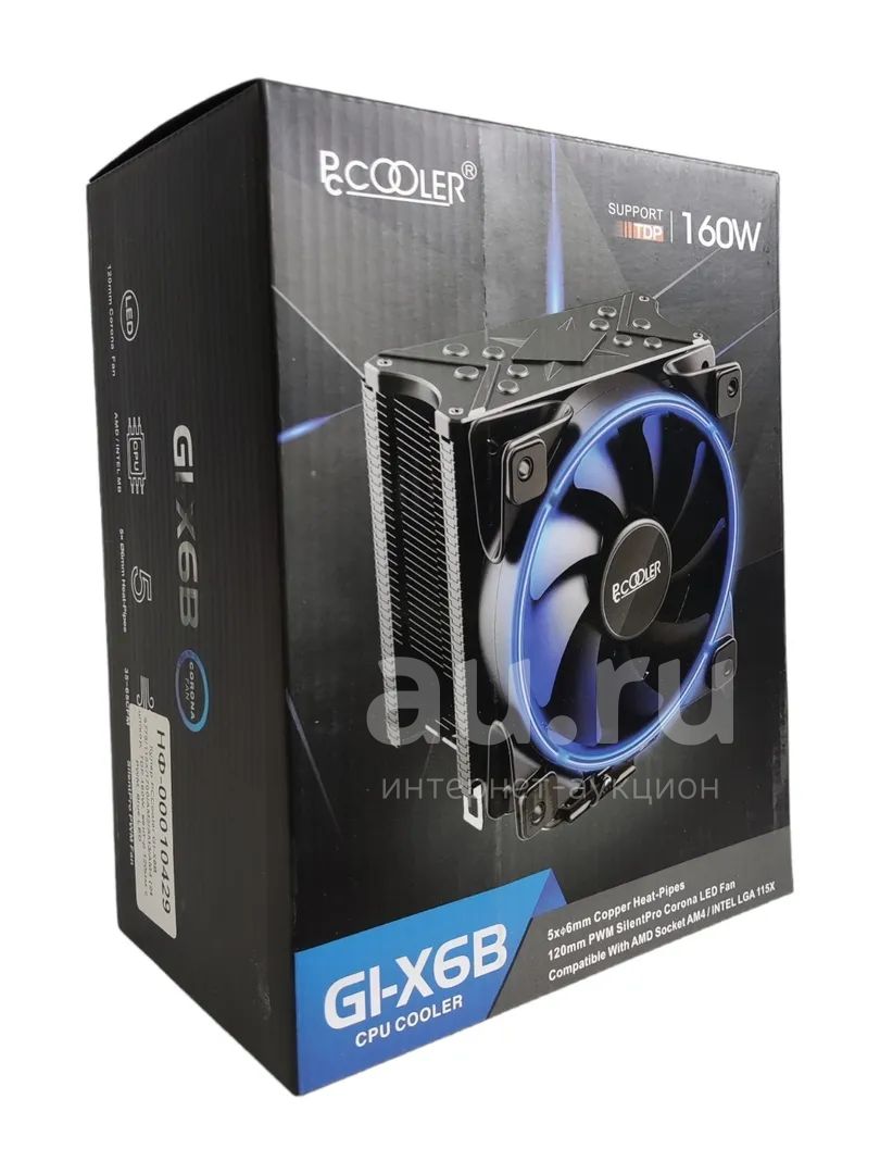 Кулер PCCooler GI-X6B S775/115X/1700/AM2/AM3/AM4 (24 шт/кор, TDP 160W ...