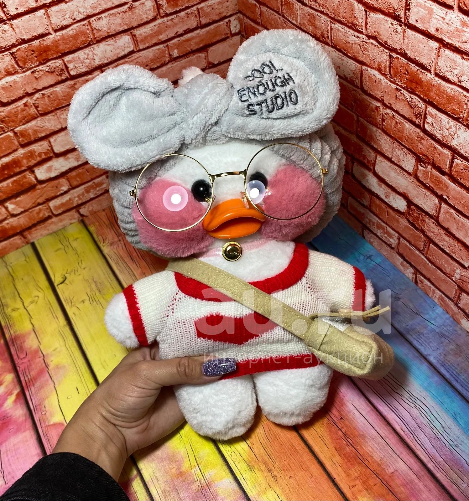 мягкая игрушка уточка лалафанфан lalafanfan хит на подарок утка белая в ...