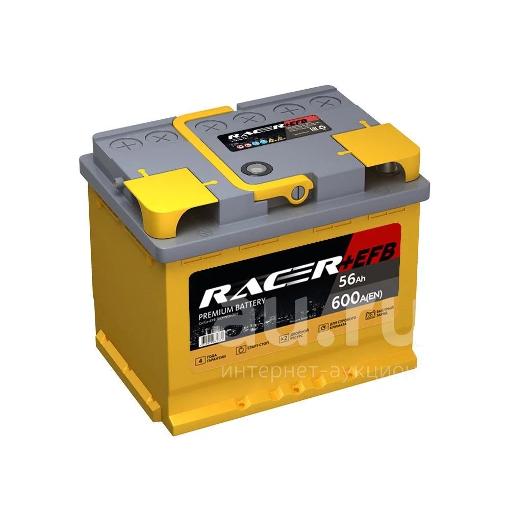 Аккумулятор RACER+EFB 56 Ач L/R обратная, прямая полярность, размер ...