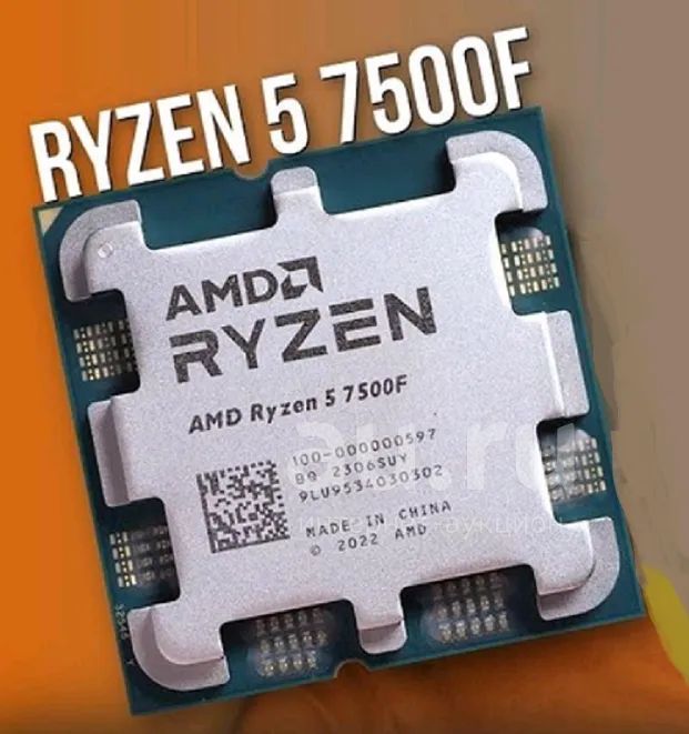 Процессор AMD Ryzen 5 7500F, 6 ядер / 12 потоков ( 3,7 ГГц / Boost до 5 ...