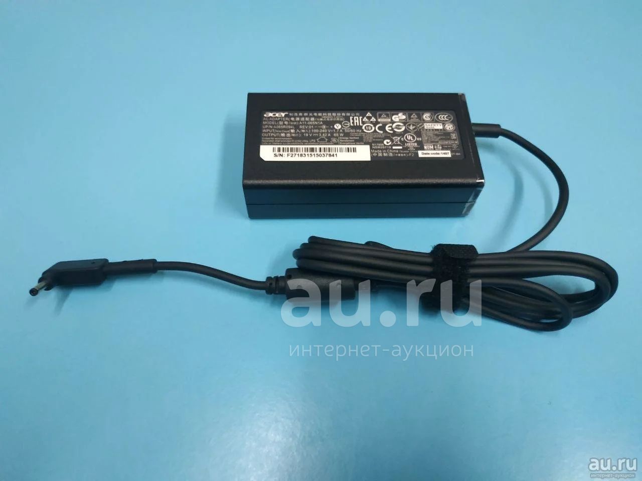 Блок питания, адаптер для ноутбуков Acer 3.0x1.1мм, 65W 19V, 3.42A, без ...