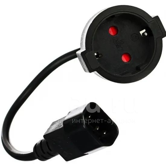 Переходник UPS-Евророзетка VCOM IEC-320 C14 to Socket Type-F (UPS M ...