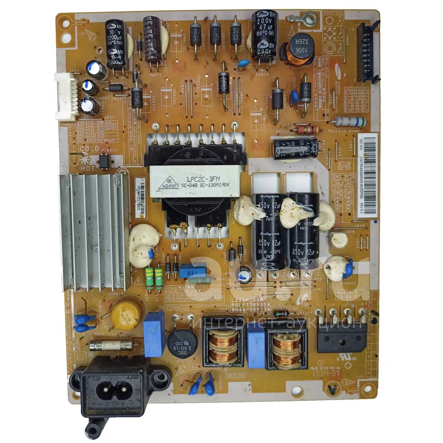 Плата питания телевизора Samsung UE32F5300AK PSLF770S05A BN44-00605A бу ...