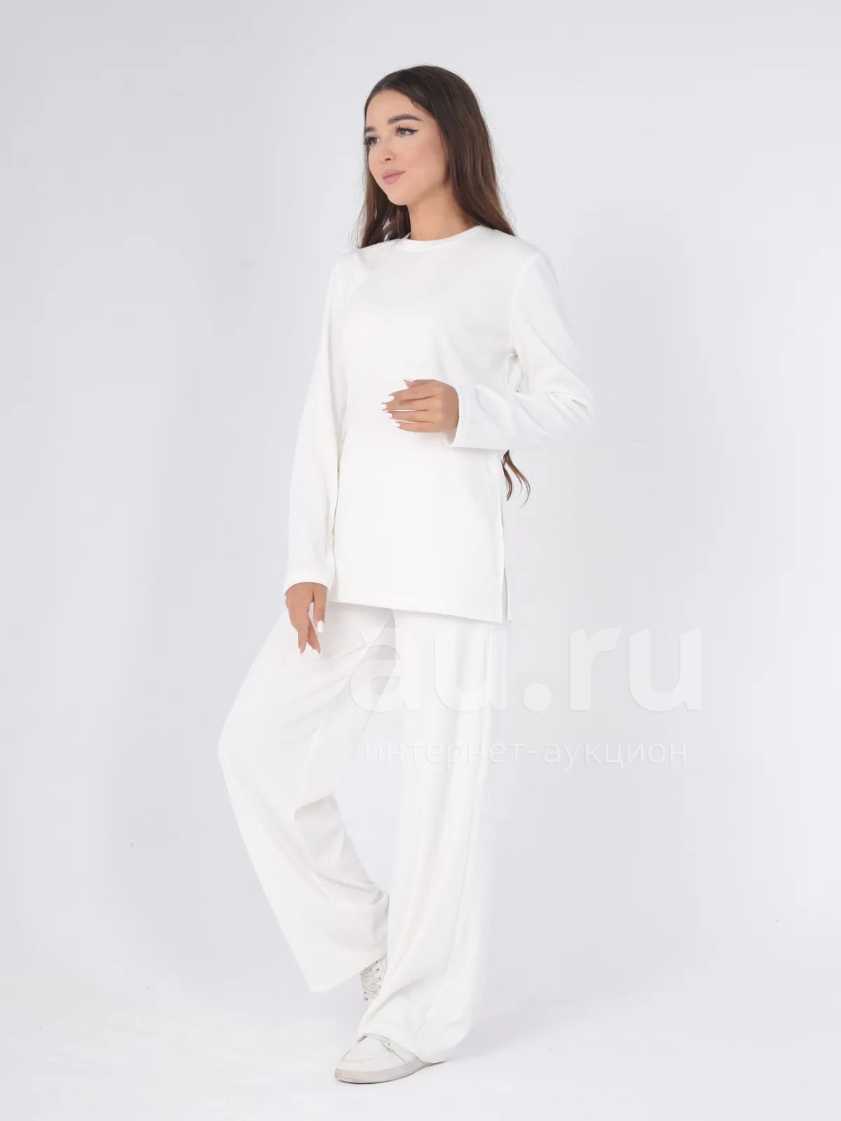 Костюм женский двойка лапша. Белый. Размеры S, M — купить в Красноярске ...