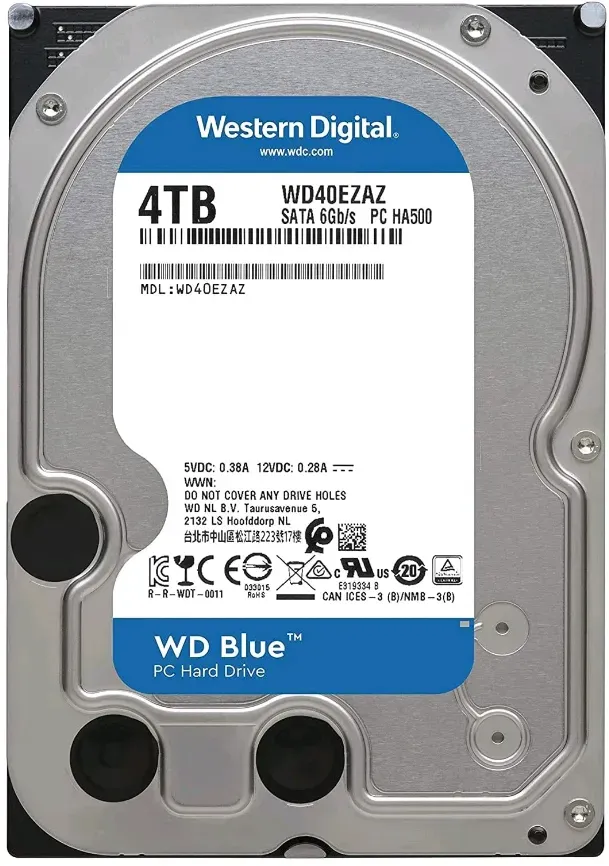 Жёсткий диск 4 ТБ WD Blue (WD40EZAZ), 4 TB, 4TB, почти новый, около 1 ...