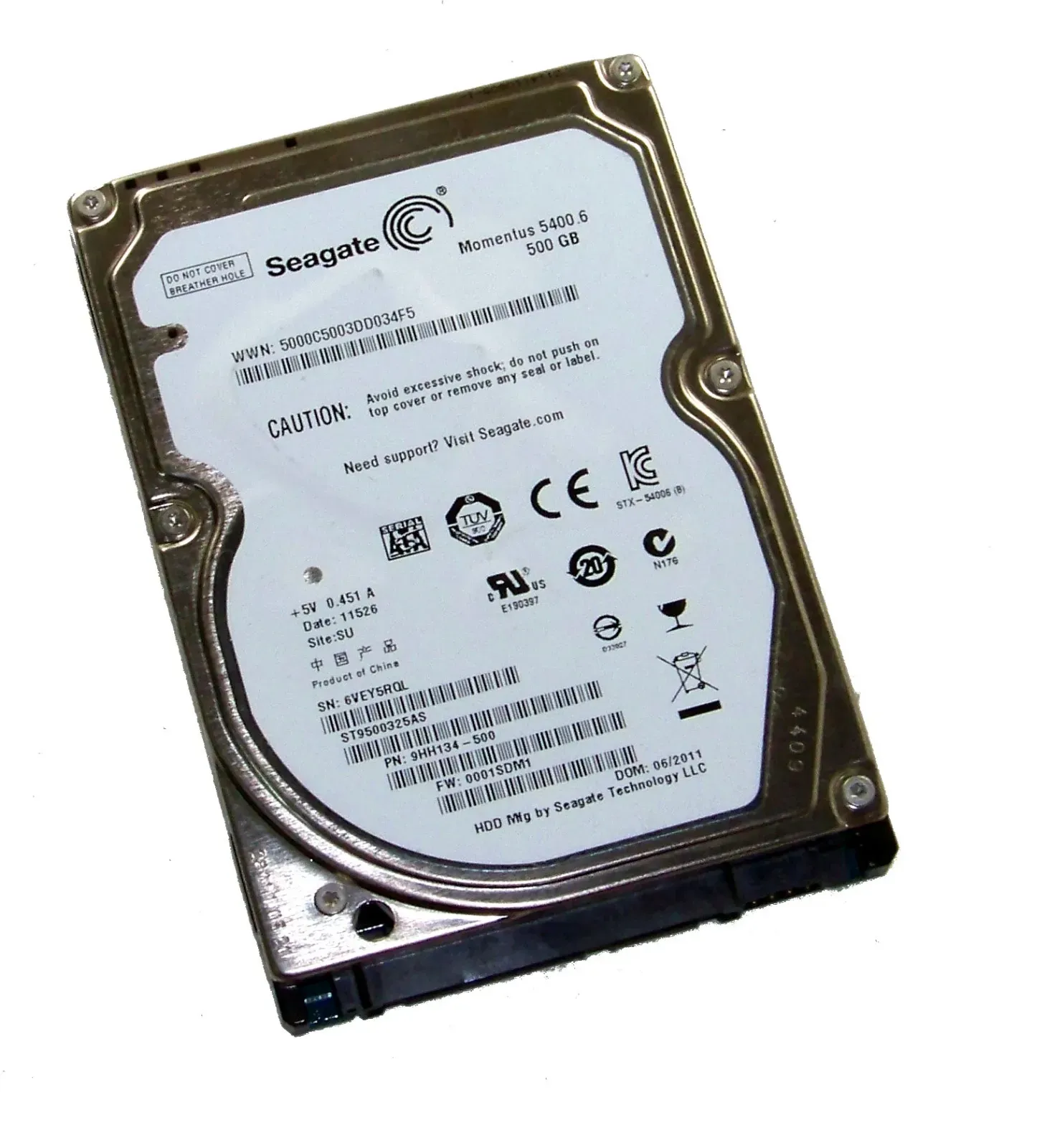 Жёсткий диск для ноутбука Seagate 500 Gb ST9500325AS без битых и ...