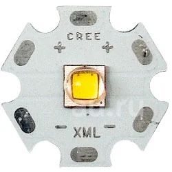Светодиод 5 Ватт CREE XML-T6 белый теплый, 3000К (3.0-3.4В, 1600мА, 20 ...