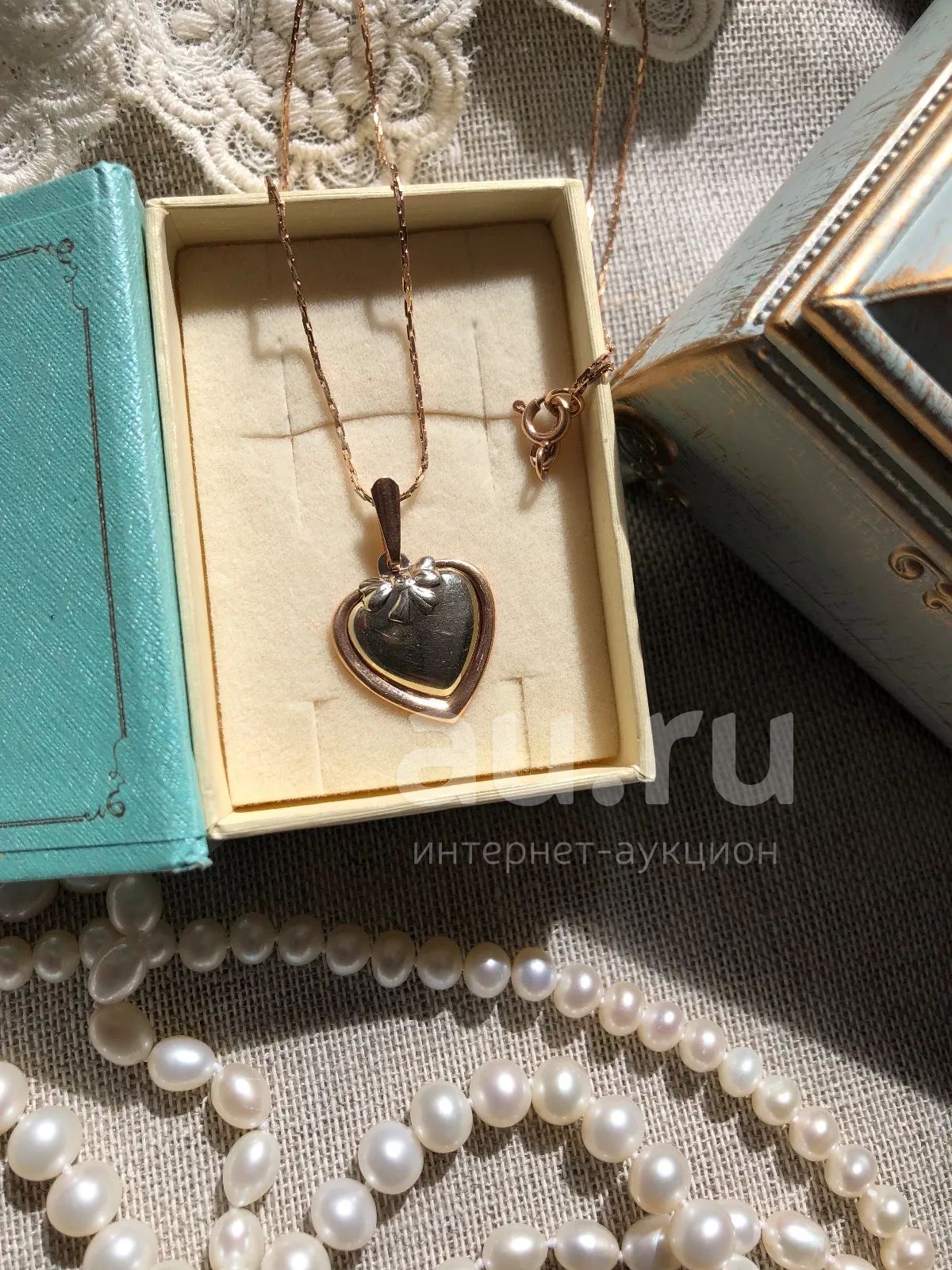 Золотая цепочка с кулоном сердечко ссср — купить в Красноярске ...