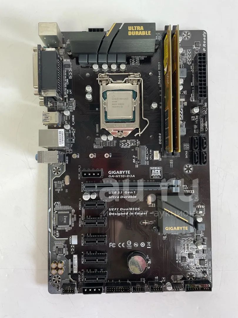 Мат.плата GIGABYTE GA-H110M-D3A + Процессор Pentium G4400 2*3,3Ghz ...