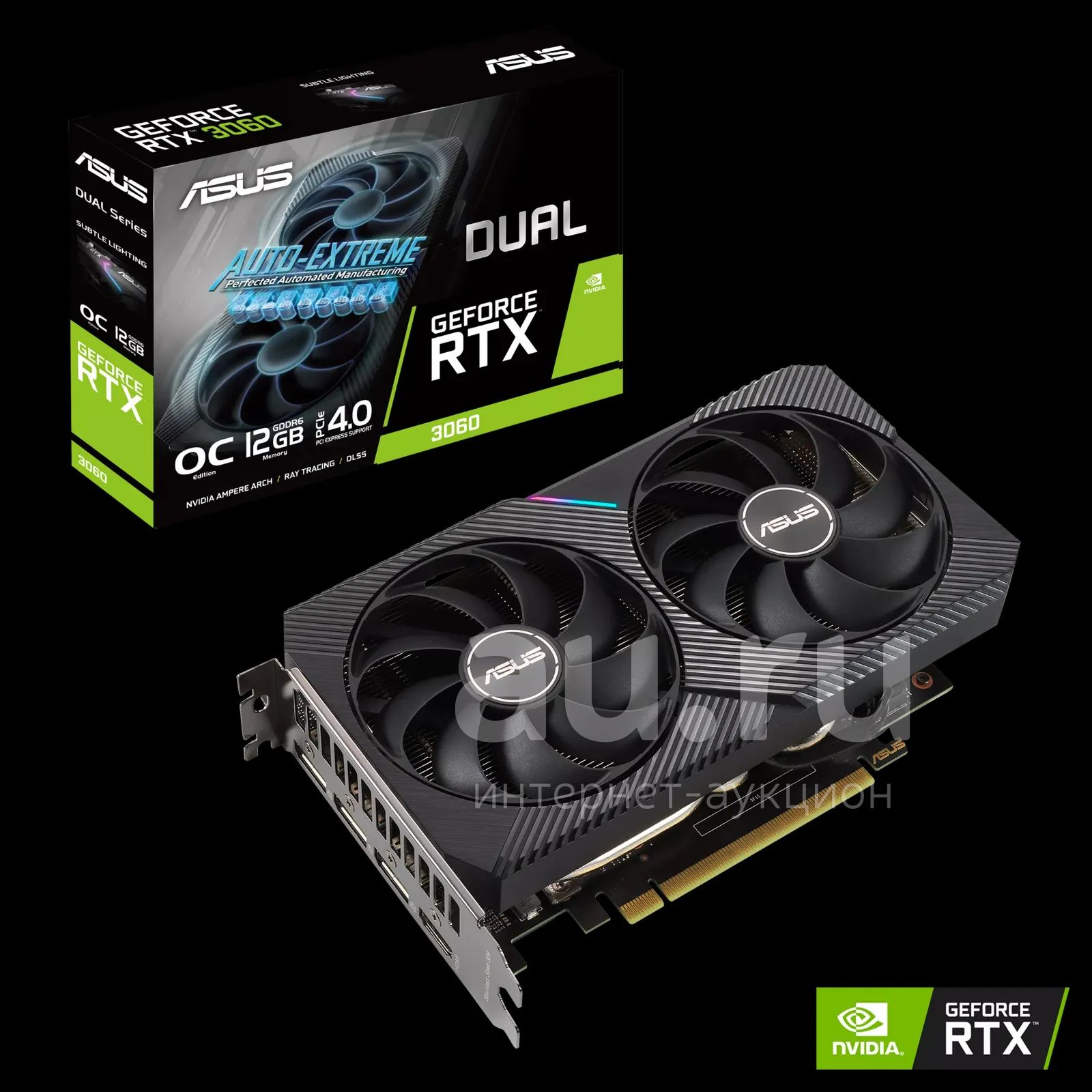 Видеокарта GeForce RTX 3060 ASUS DUAL (RTX3060-O12G-V2), 12GB 192бит ...