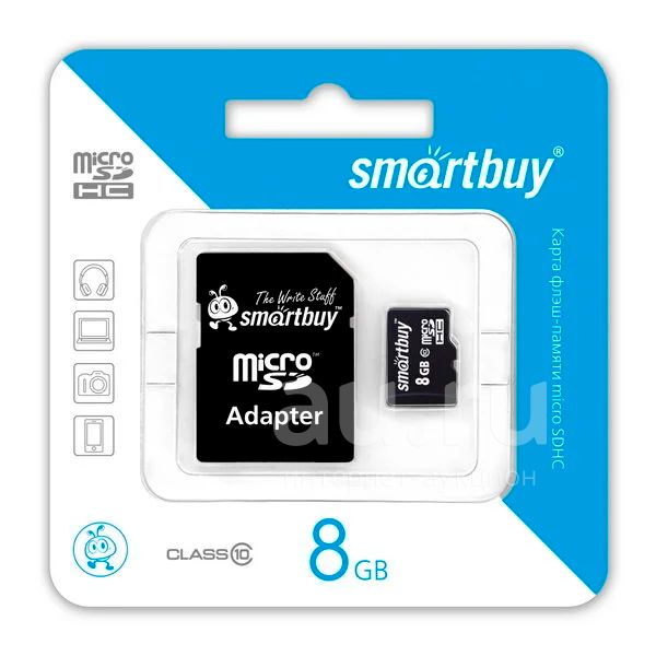 Карта памяти 8 Гб Флешка 8 гб SmartBuy 8 ГБ microSDHC 8Gb class 10 ...