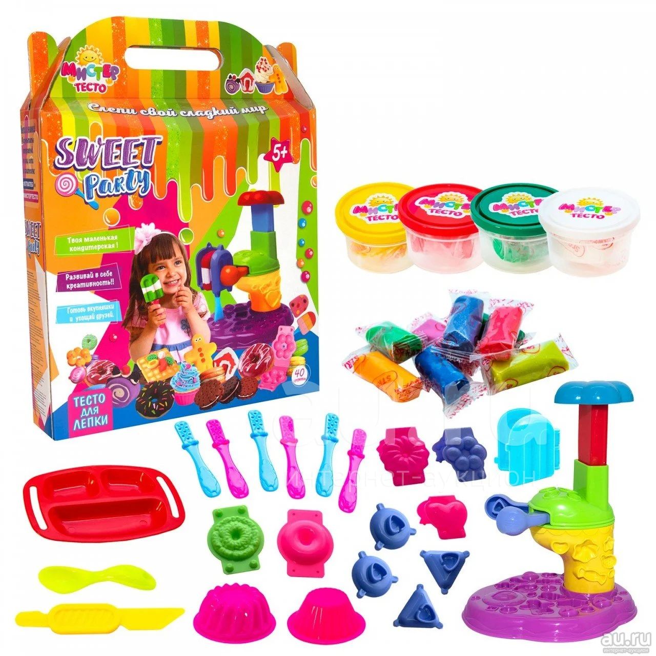 Большой набор для лепки Play-Doh, приготовление мороженого и сладостей ...