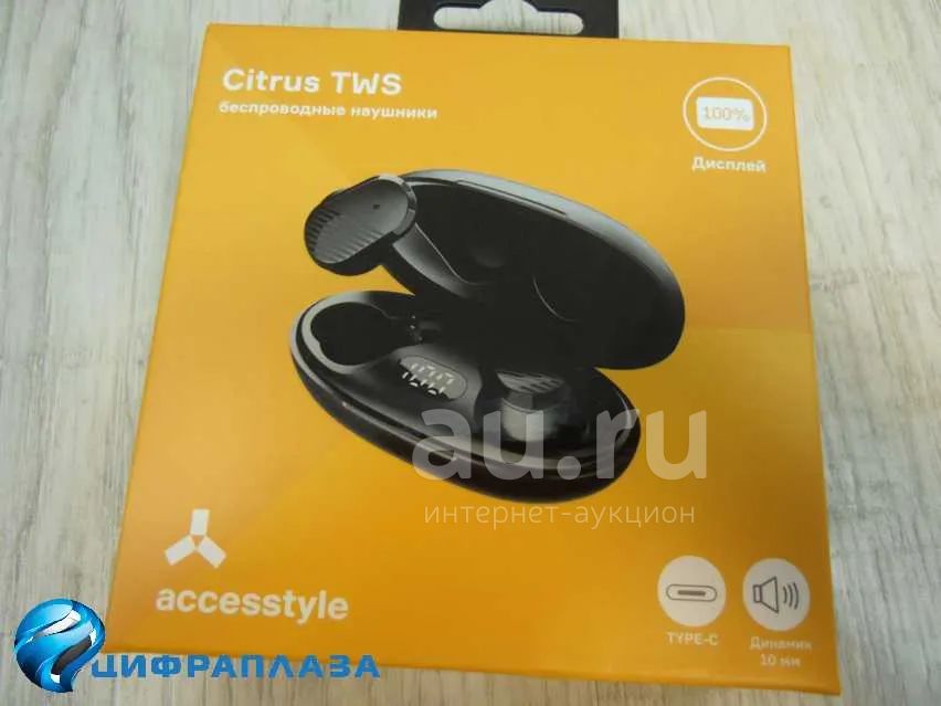 Беспроводные TWS наушники ACCESSTYLE Citrus (4 ч/250 mAh) черные ...