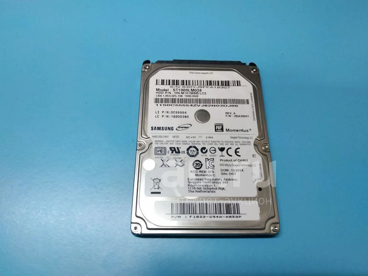Б/У жёсткий диск, HDD для ноутбука 2.5" HDD Samsung ST1000LM024 1Tb 1Тб ...