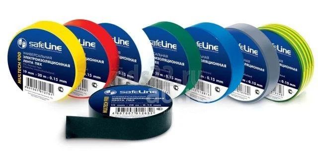 Изолента Safeline ПВХ 19мм/20м серо-стальная 10 штук — купить в ...