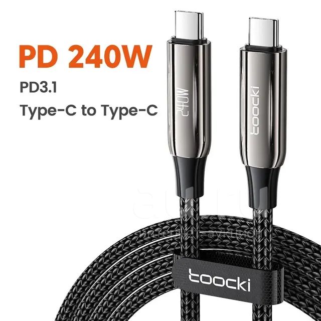 Super PD кабель до 240W, Type-C - Type-C, металлические штекера ...