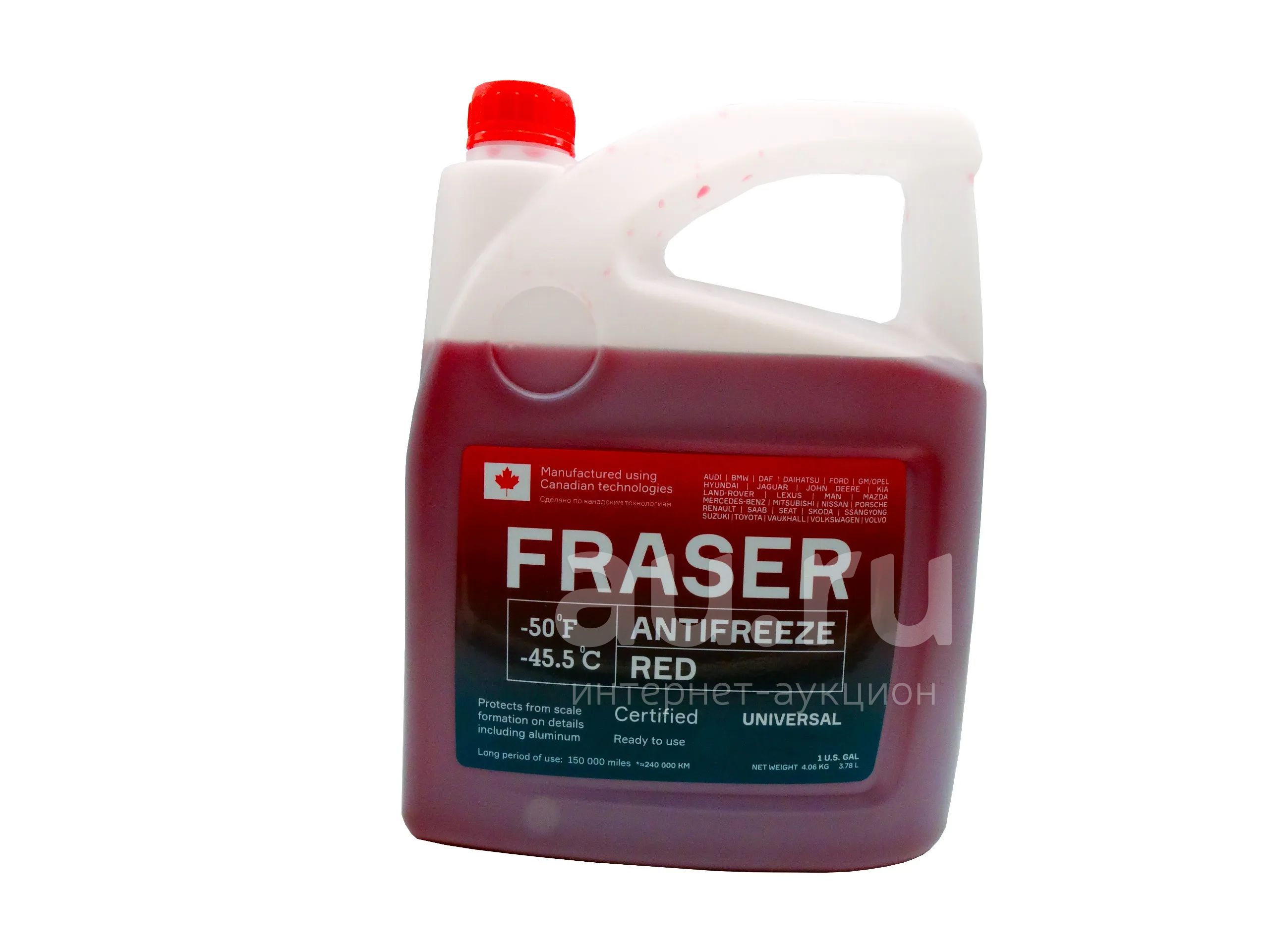 Антифриз Fraser универсальный красный -45 4л G12+ — купить в ...