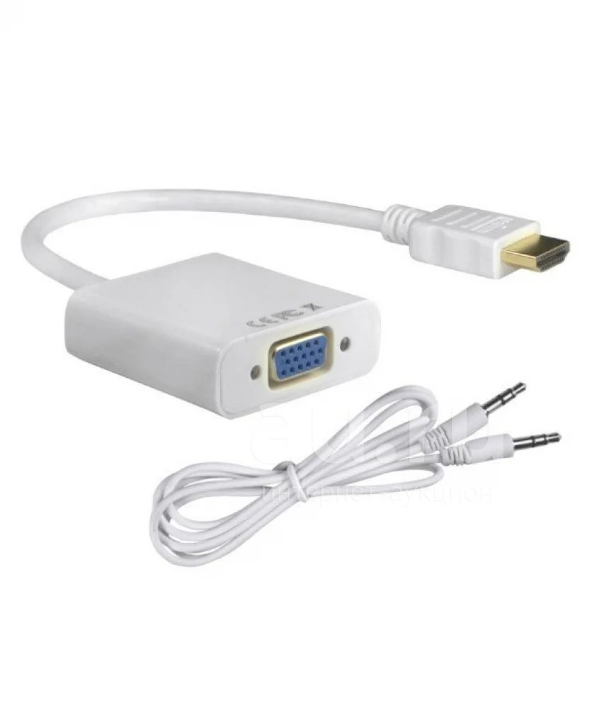 Адаптер переходник HDMI (папа) - VGA (мама) - Белый — купить в ...