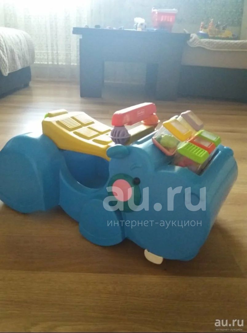 Ходунки, толокар Бегемотик с кубиками. Fisher Price Фишер Прайс ...