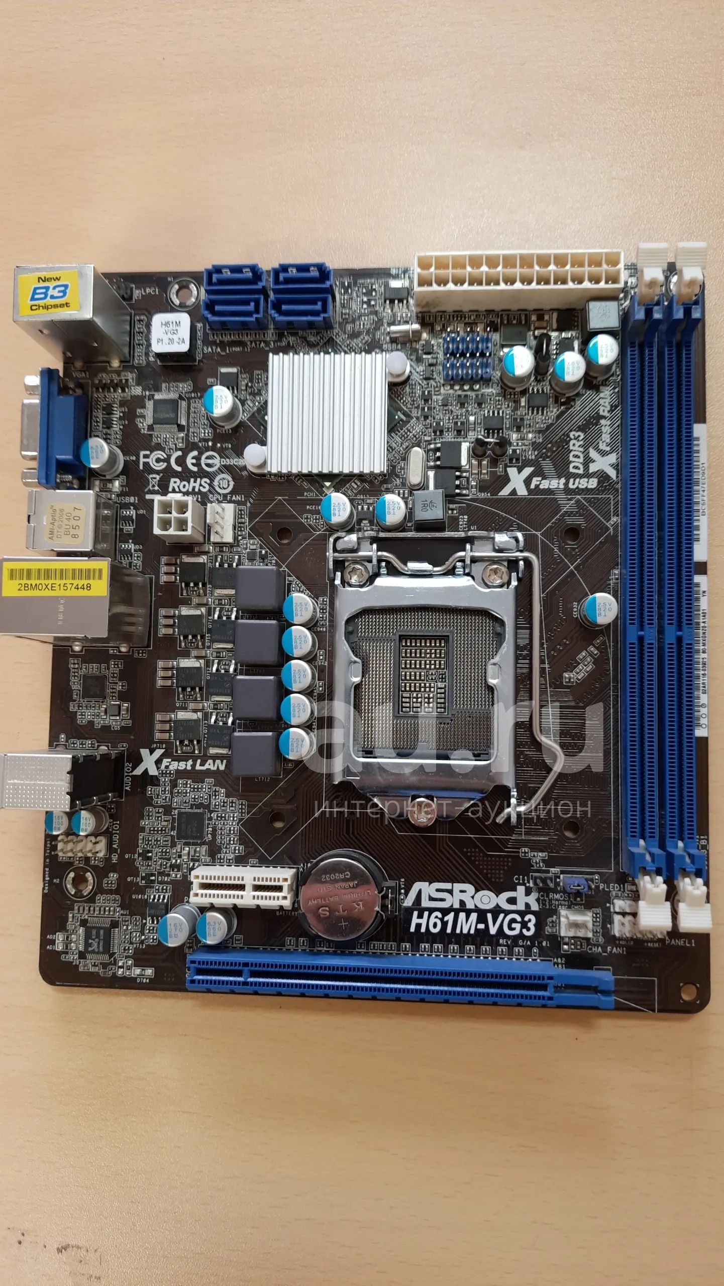 Материнская плата ASRock H61M-VG3 — купить в Красноярске. Состояние: Б ...