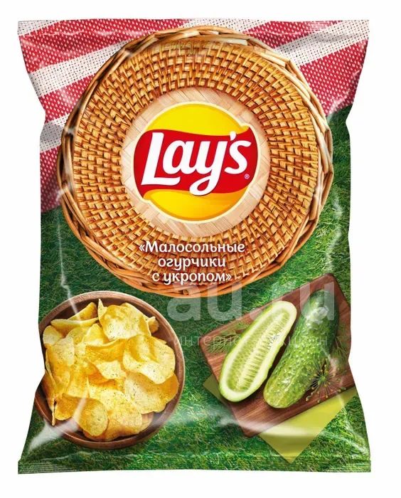 Чипсы "Lay's" малосольные огурчики с укропом, 125 г LAYS — купить в ...