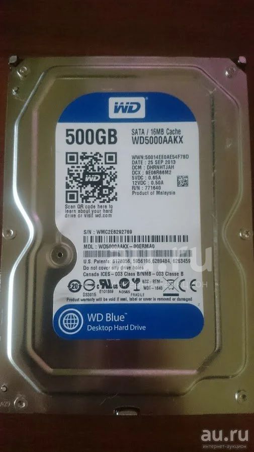 Жёсткий диск WDC WD5000AAKX-00ERMA0 HDD 500gb SATA3 3.5" — купить в Красноярске. Состояние: Б/у ...