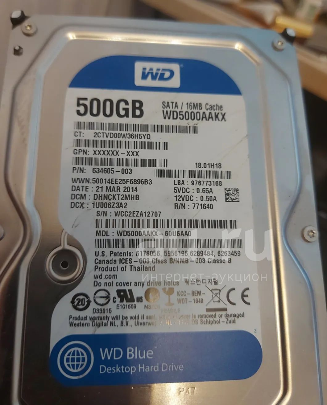 Жесткий диск WD 500 — купить в Красноярске. Состояние: Б/у. Жёсткие ...