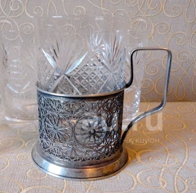 Стакан для подстаканника. Хрусталь СССР. Алмазная грань. Винтаж ...