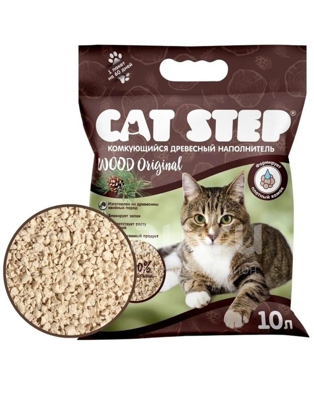 Наполнитель Cat Step древесный комкующийся, 10 литров — купить в ...
