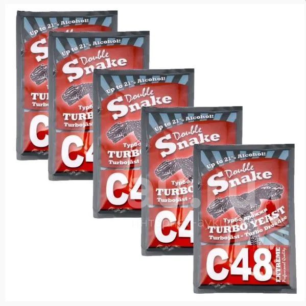 Спиртовые Турбо Дрожжи Double Snake C48 130 гр ОПТ ( Коробка,40 шт ...