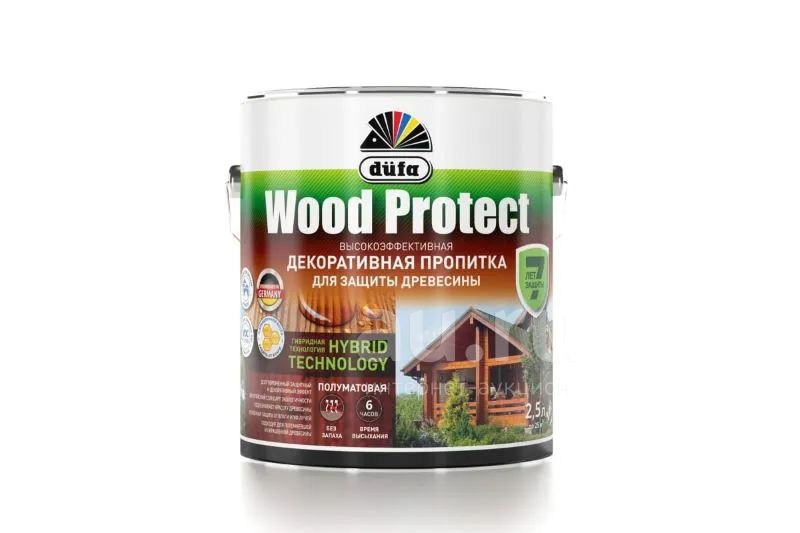Пропитка декоративная для защиты древесины Dufa Wood Protect белая 2,5 ...