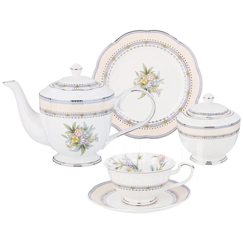 Чайный сервиз lefard "garden" на 6 пер. 20 пр. 1100/300/270 мл/20,5 см ...